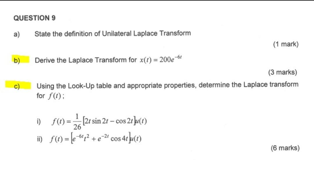 Solved QUESTION 9 a) b) State the definition of Unilateral | Chegg.com