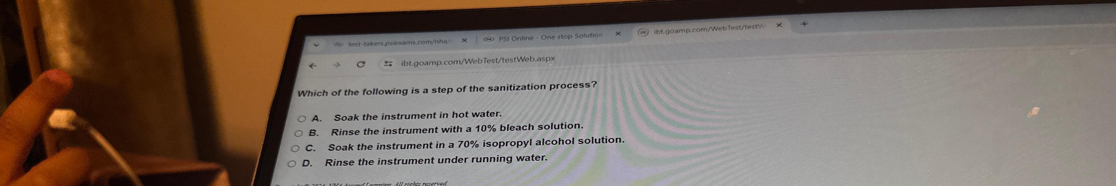 Solved Which of the following is a step of the sanitization | Chegg.com