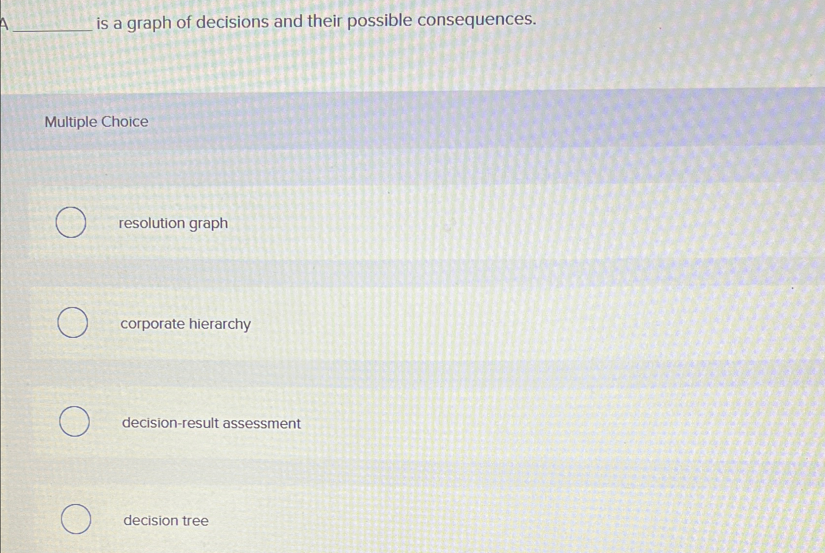 Solved q, ﻿is a graph of decisions and their possible | Chegg.com