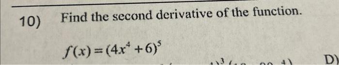Solved Find the second derivative of the function. | Chegg.com