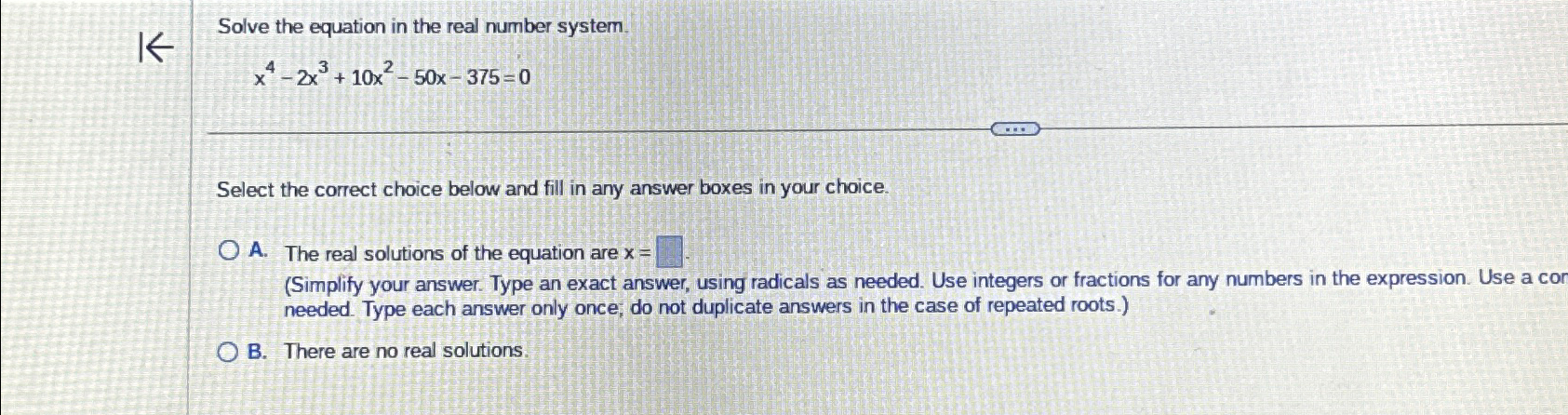 Solved Solve the equation in the real number | Chegg.com