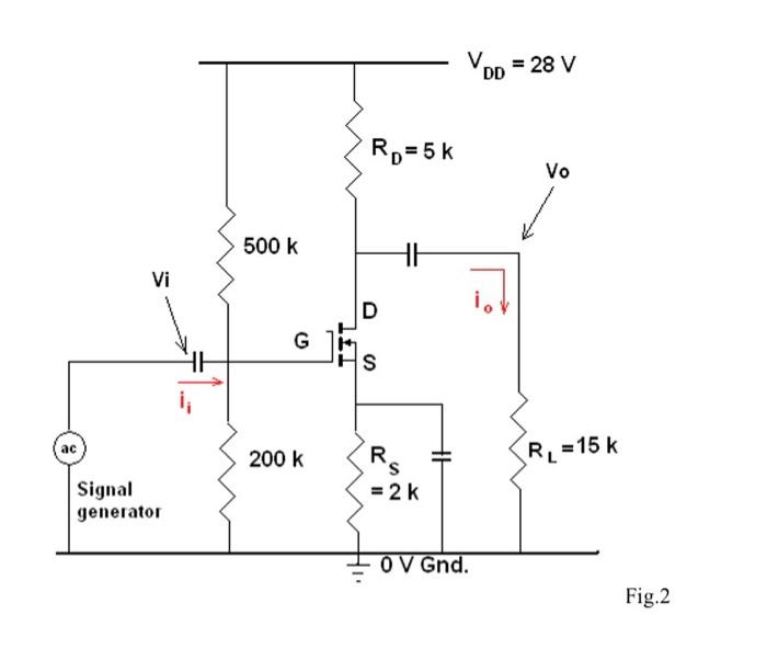 In the circuit as shown in fig.2 the ID vs. VGS curve | Chegg.com