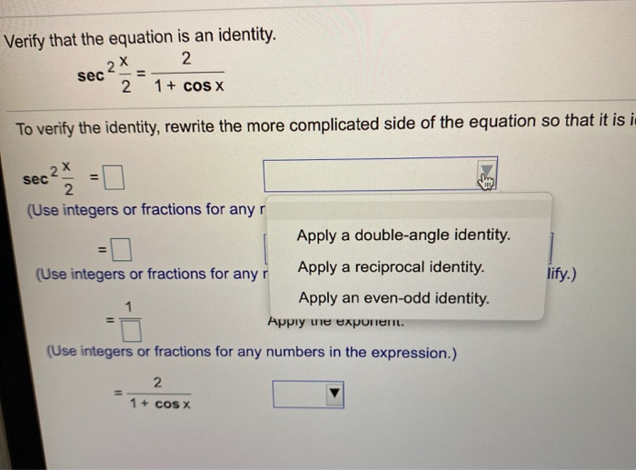 Solved Verify that the equation is an identity. 2 sec 2 14 | Chegg.com