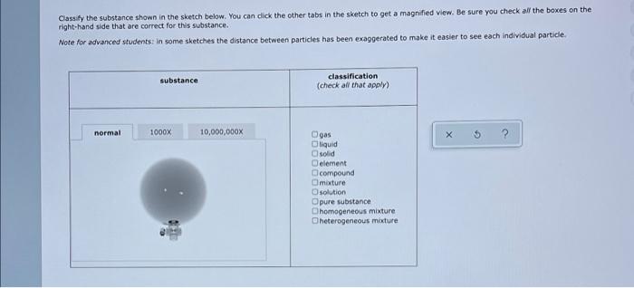 Solved Classify the substance shown in the sketch below. You | Chegg.com