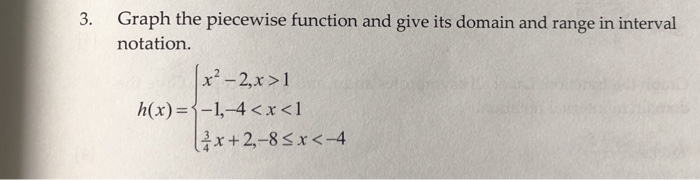 Solved 3. Graph the piecewise function and give its domain | Chegg.com