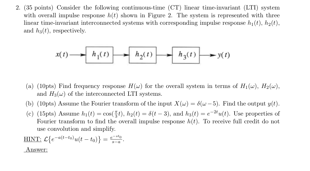 Solved by an EXPERT (35 ﻿points) ﻿Consider the following continuous-time | Chegg.com