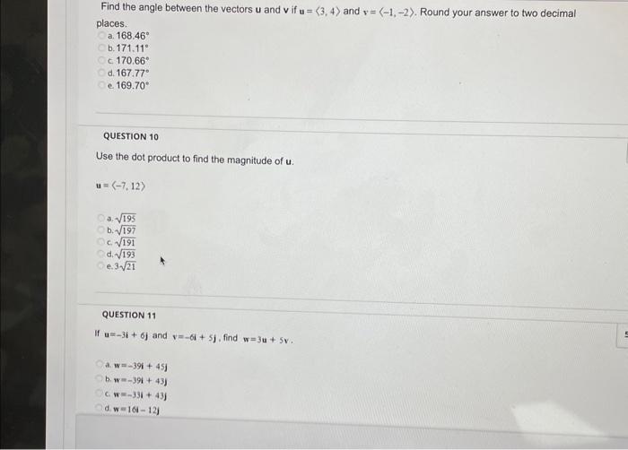 Solved Find the angle between the vectors u and v if u= 3,4 | Chegg.com