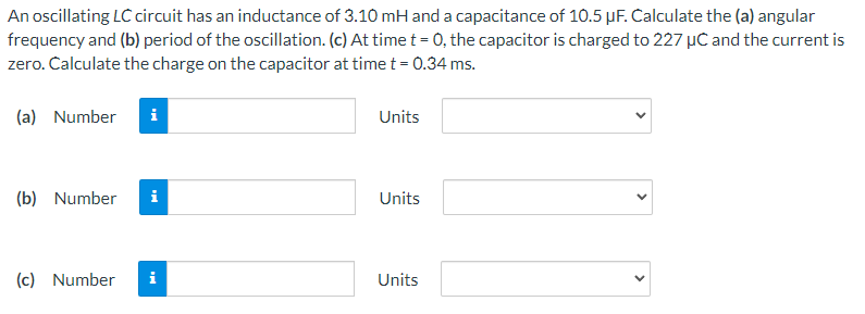 Solved An oscillating LC ﻿circuit has an inductance of | Chegg.com