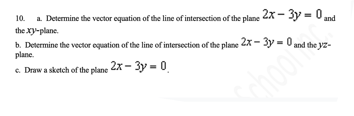 Solved a. ﻿Determine the vector equation of the line of | Chegg.com