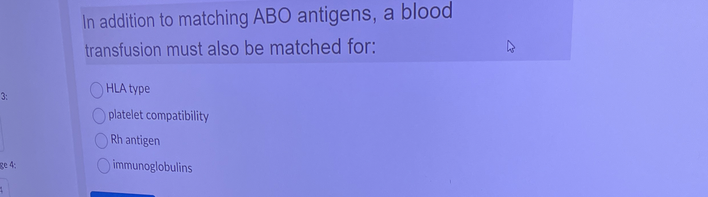 Solved In addition to matching ABO antigens, a blood | Chegg.com