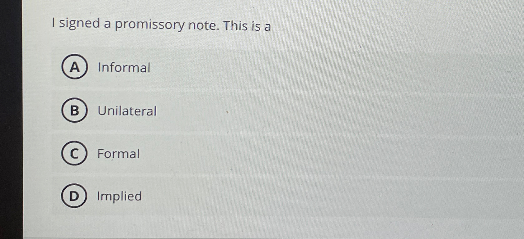 Solved I signed a promissory note. This is | Chegg.com