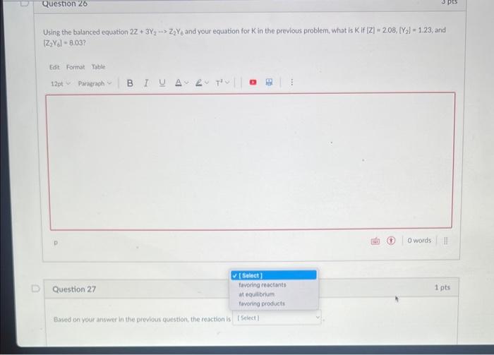Solved Using the balanced equation 2Z+3Y2…Z2Y8 and your | Chegg.com