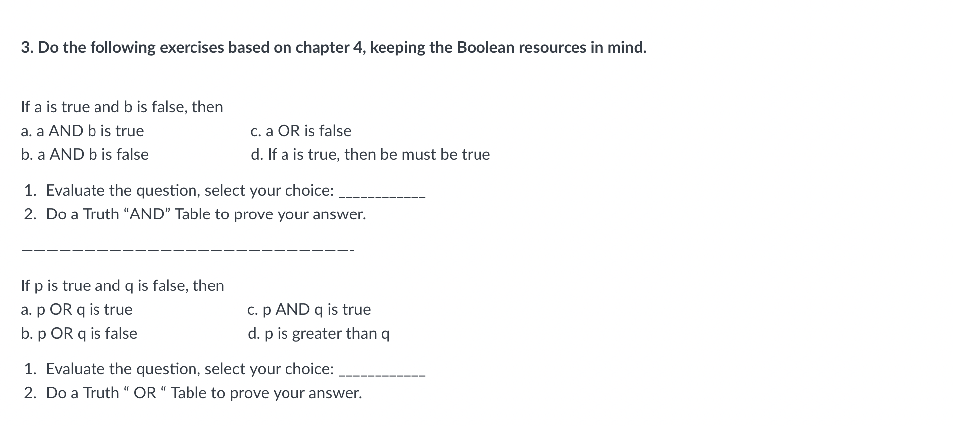 Solved Do the following exercises based on chapter 4, | Chegg.com