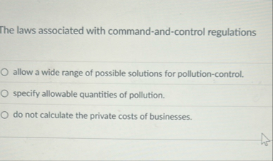 Solved The laws associated with command-and-control | Chegg.com