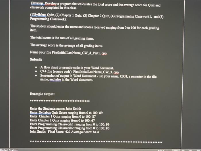 Solved Updated CMSC140 Class Home Work 3.docx Develop a | Chegg.com