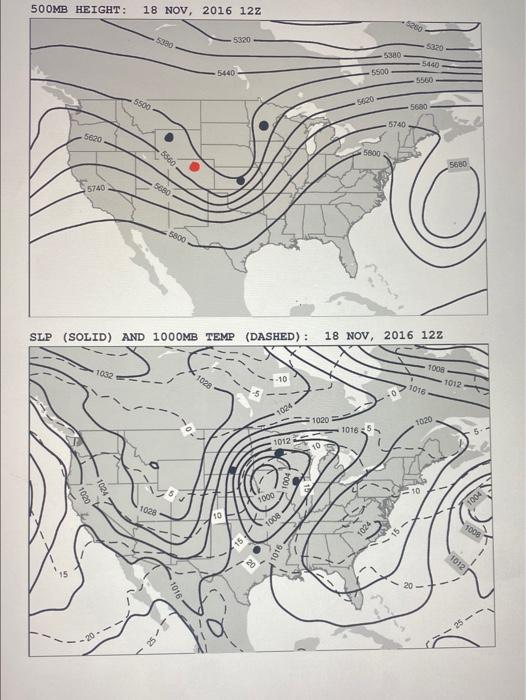 Solved A 500-mb map and a surface (sea-level pressure) map | Chegg.com