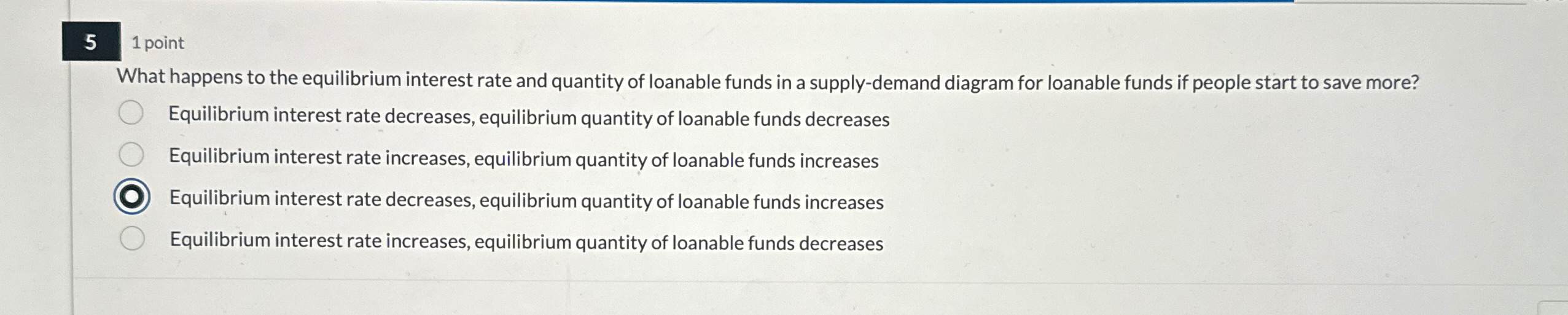 Solved 51 ﻿pointWhat happens to the equilibrium interest | Chegg.com