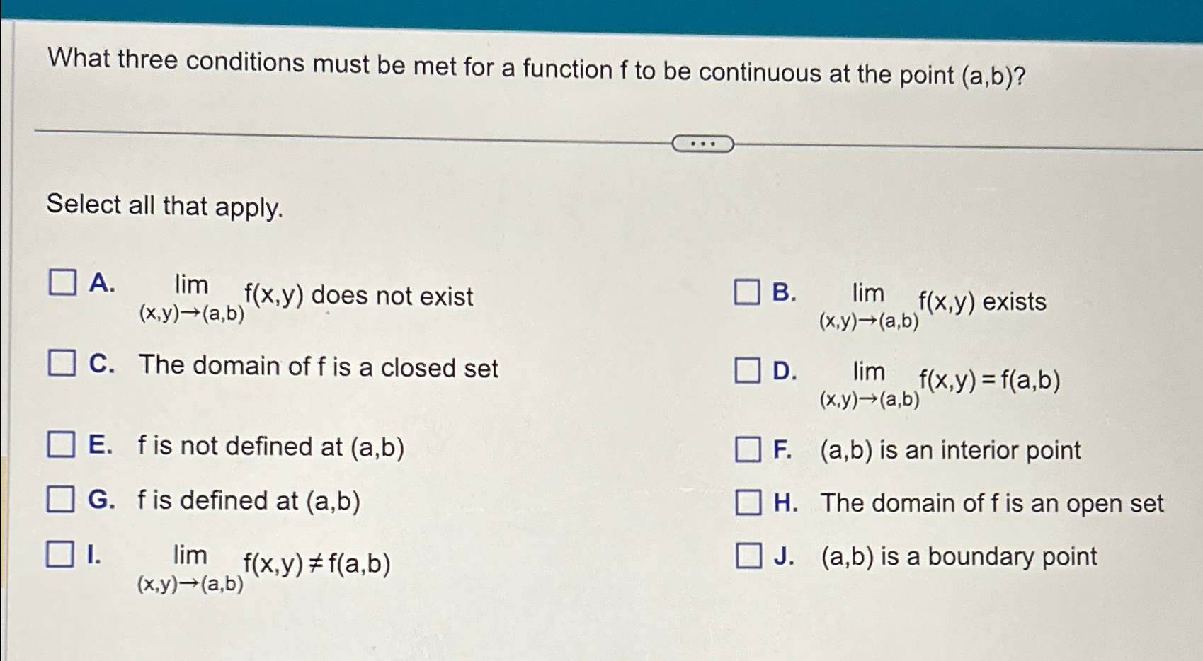 Solved What three conditions must be met for a function f | Chegg.com