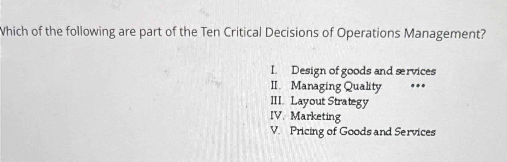 Solved Which of the following are part of the Ten Critical | Chegg.com