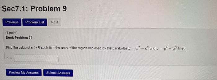 Solved Sec7.1: Problem 9 Previous Problem List Next (1 | Chegg.com