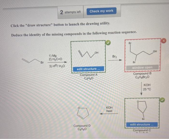 Solved 2 attempts left Check my work Click the "draw | Chegg.com