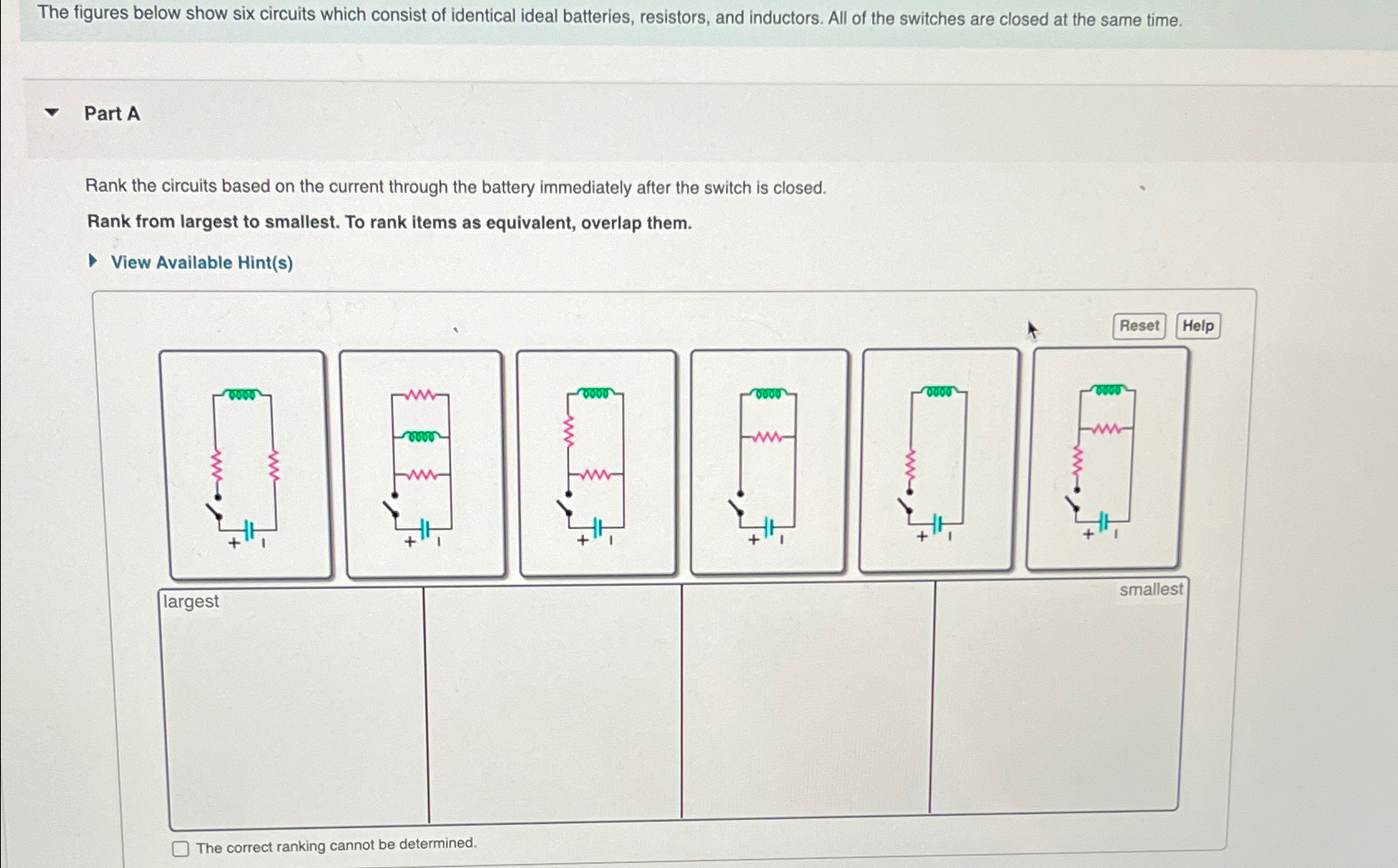 Solved The figures below show six circuits which consist of | Chegg.com