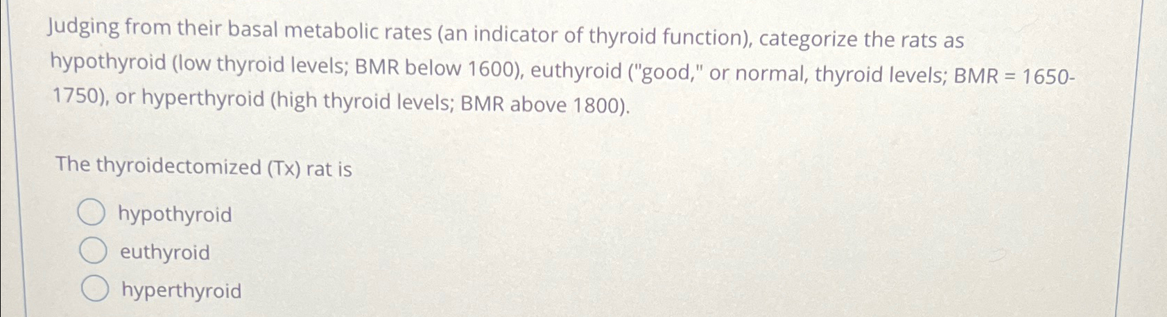 Solved Judging from their basal metabolic rates (an | Chegg.com