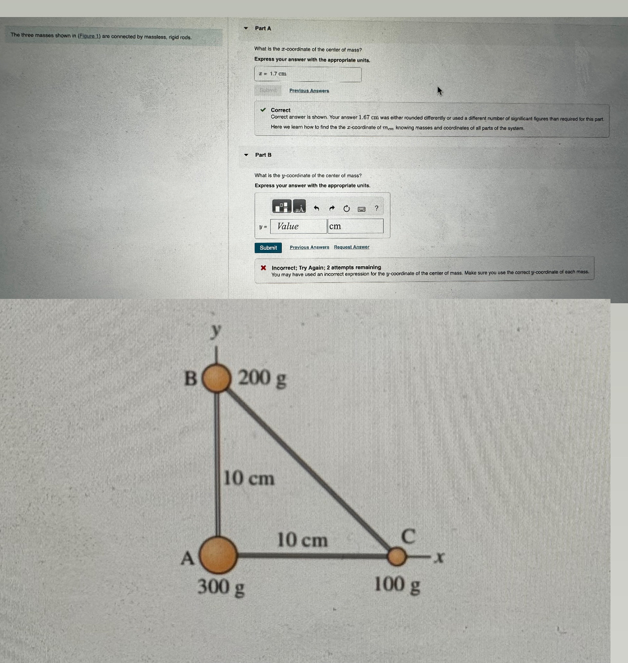 Solved The three masses shown in (Figure 1) ﻿are connected | Chegg.com