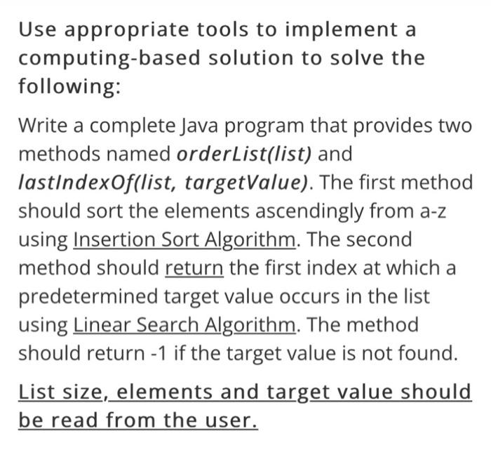 Solved Use appropriate tools to implement a computing-based | Chegg.com