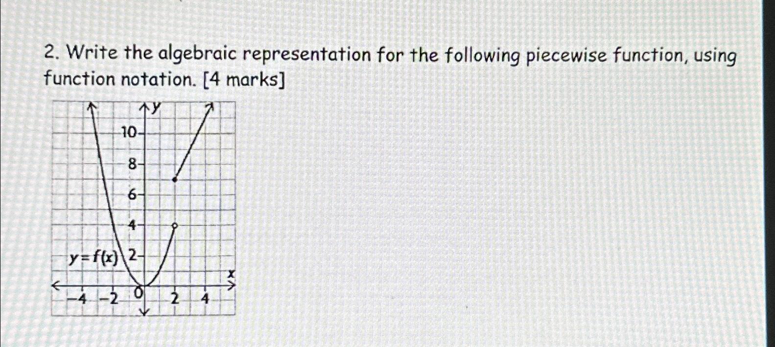 Solved Write the algebraic representation for the following | Chegg.com