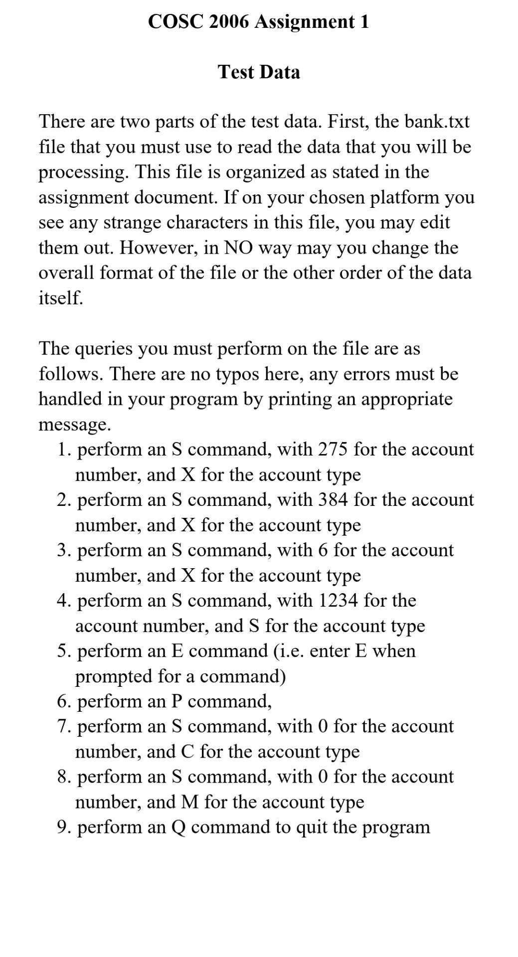 Solved COSC 2006-Data Structures I Assignment #1 Due: Array | Chegg.com