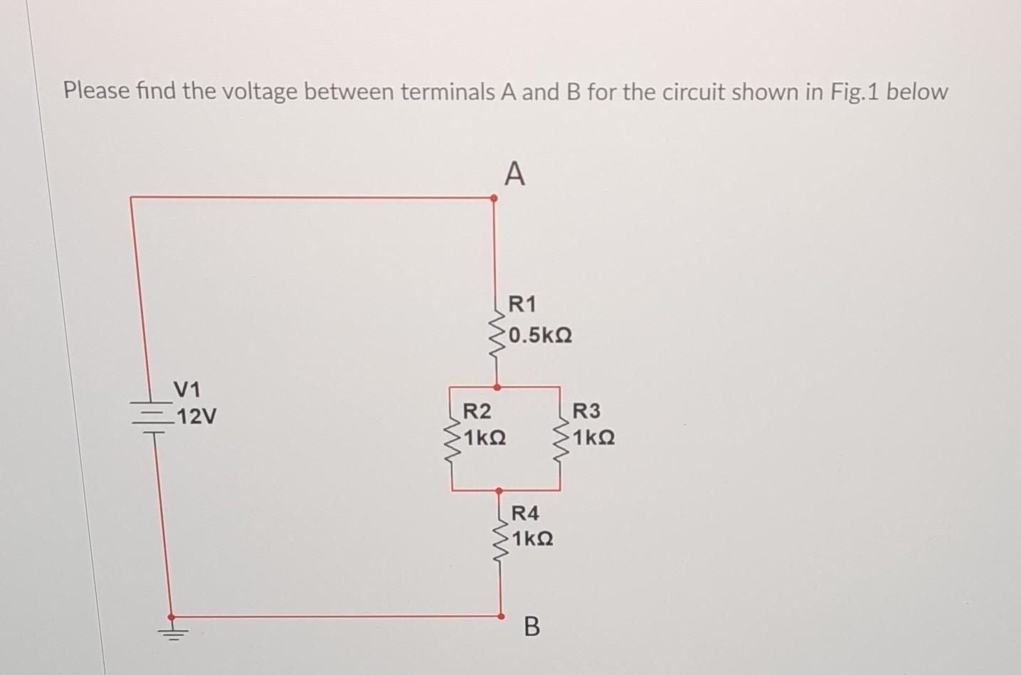 Solved Please find the voltage between terminals A and B for | Chegg.com