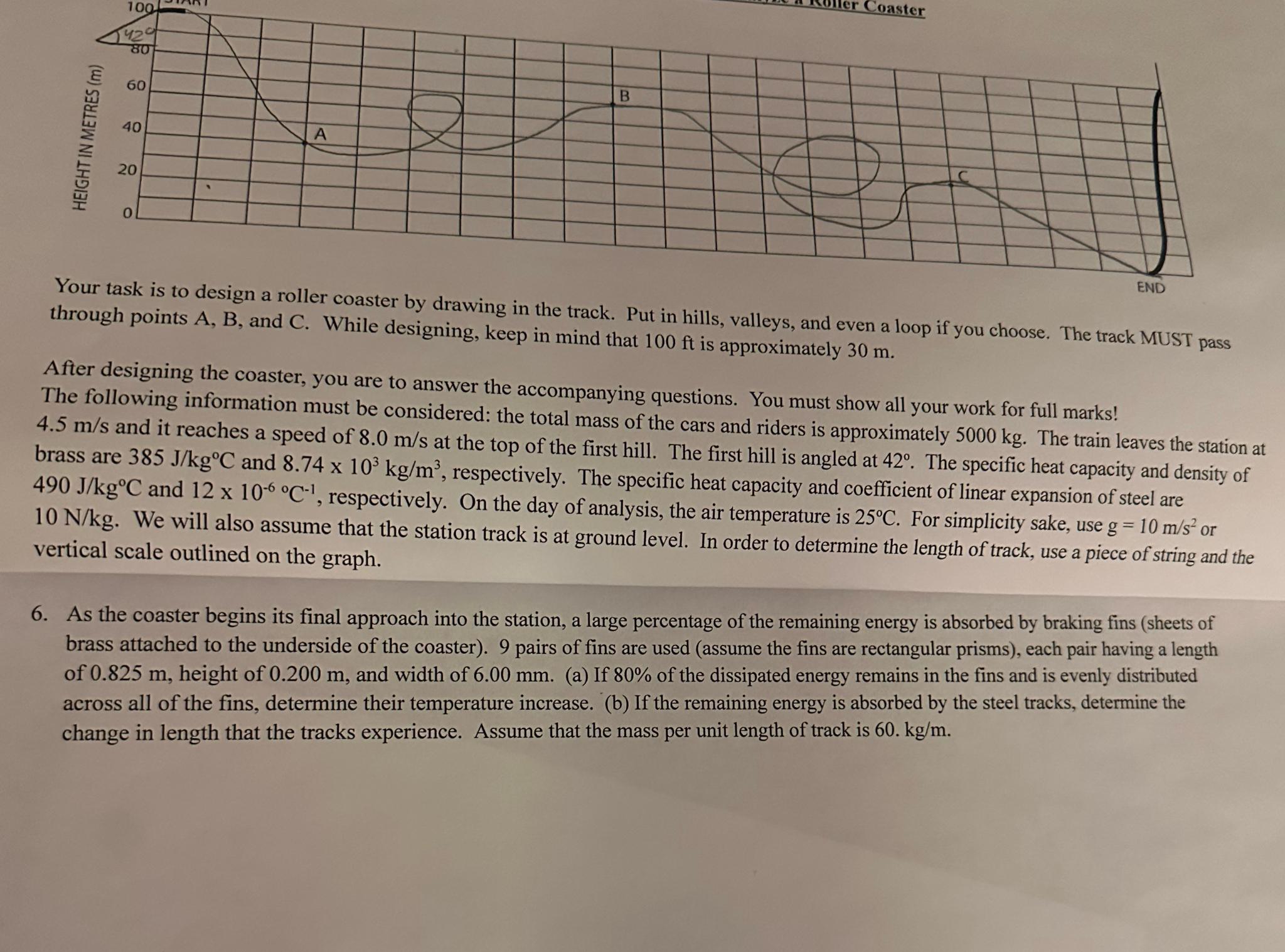 Solved Your task is to design a roller coaster by drawing in | Chegg.com