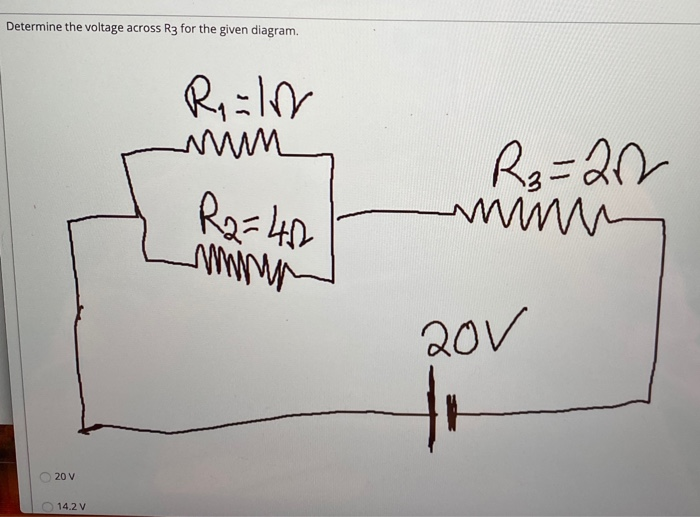 Solved Determine the voltage across R3 for the given | Chegg.com