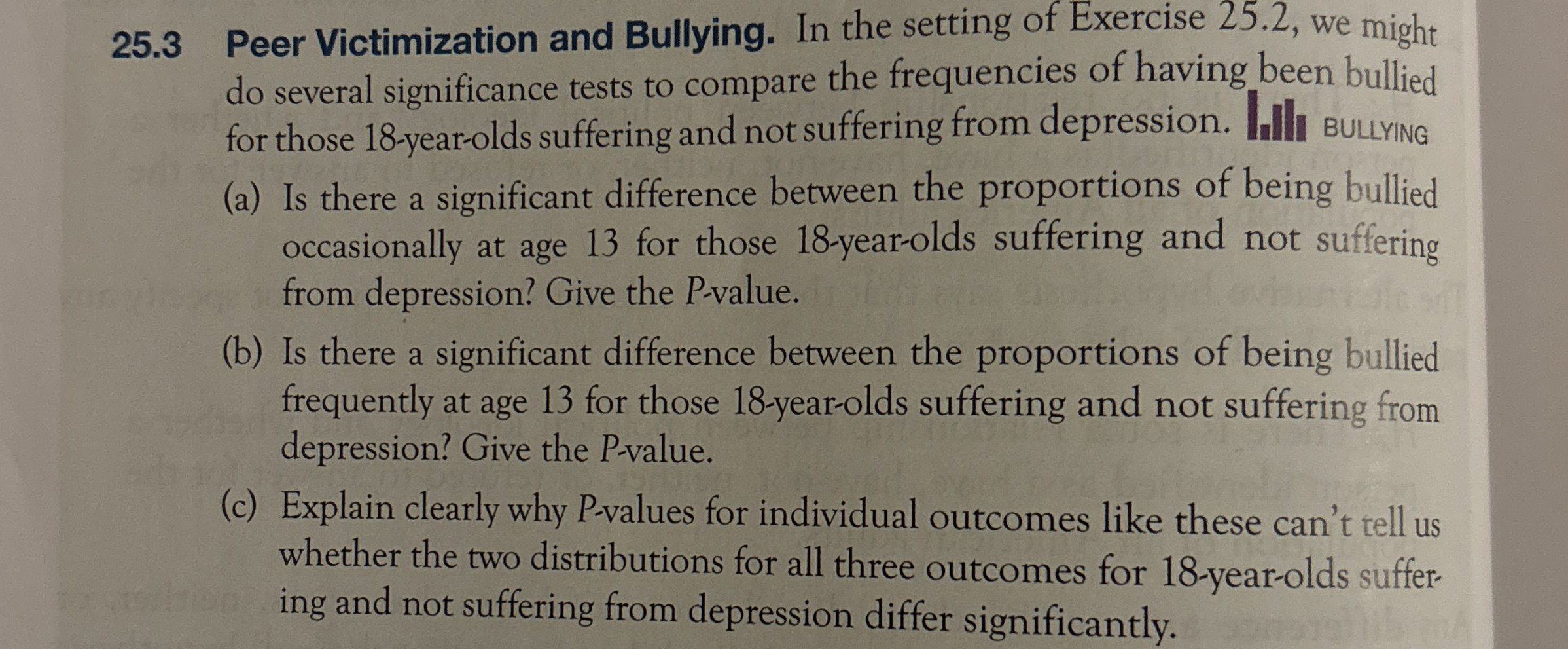 25.3 ﻿Peer Victimization and Bullying. In the setting | Chegg.com