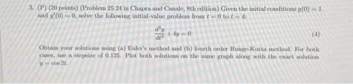 Solved (P) (20 points) (Problem 25.24 in Chapra and Canale, | Chegg.com