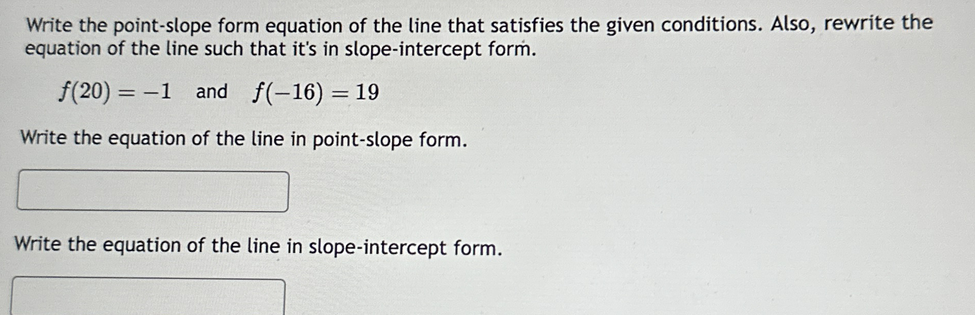 Solved Write the point-slope form equation of the line that | Chegg.com