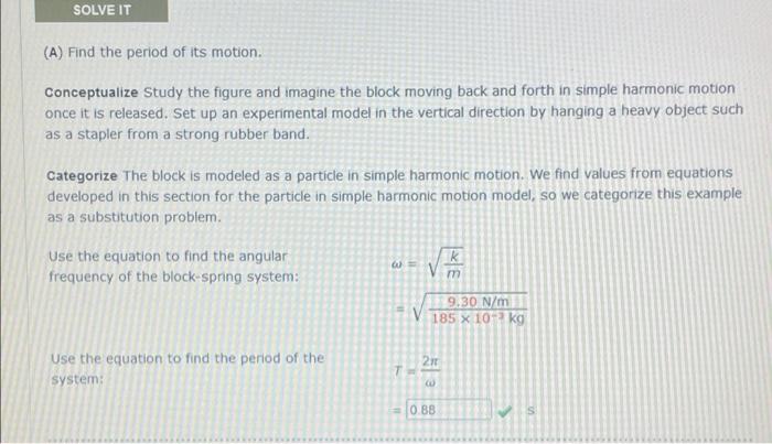 Solved Example 12.1 A Block-Spring System x=0 A 185-9 block | Chegg.com