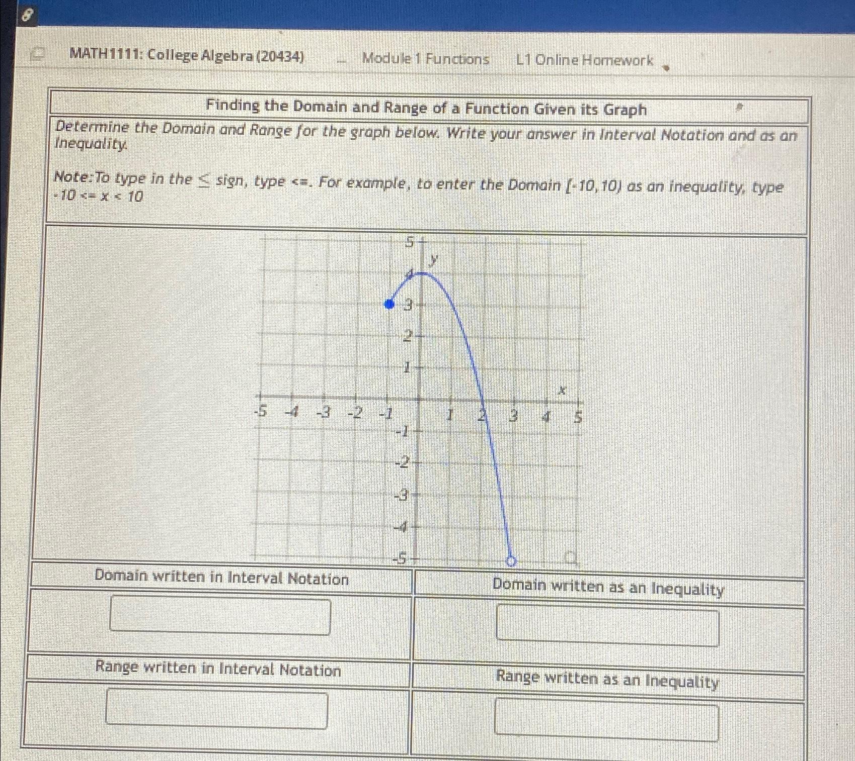 Solved MATH1111: College Algebra (20434)Module 1 | Chegg.com