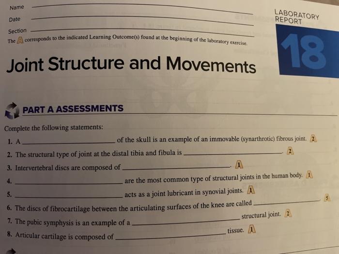 Solved Name LABORATORY REPORT Date Section The A corresponds | Chegg.com