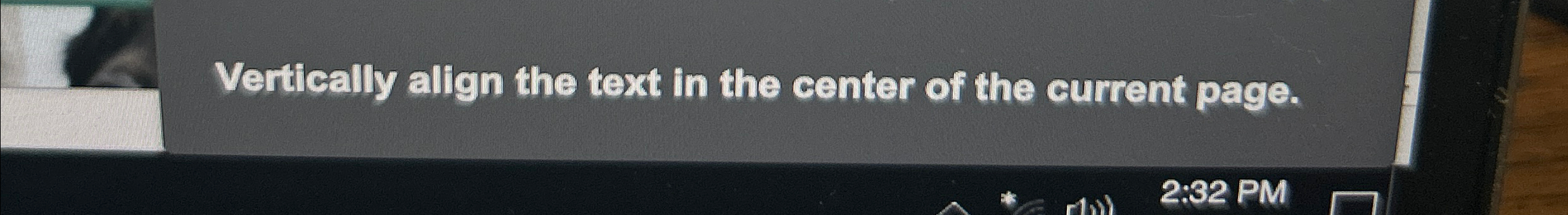 Solved Vertically align the text in the center of the | Chegg.com