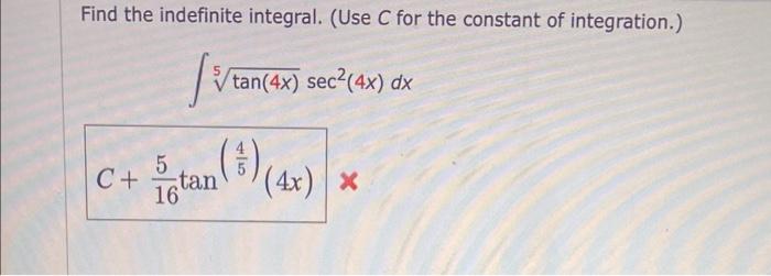 Solved Find the indefinite integral. (Use C for the constant | Chegg.com