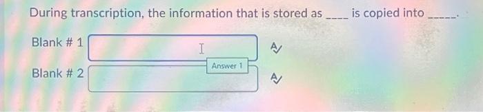 Solved During transcription, the information that is stored | Chegg.com