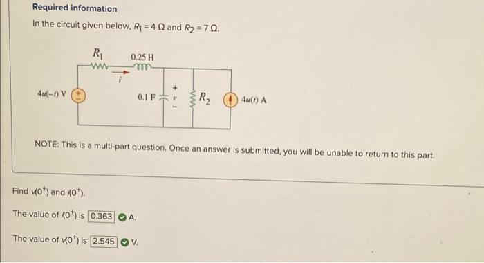 Solved Required information In the circuit given below, | Chegg.com