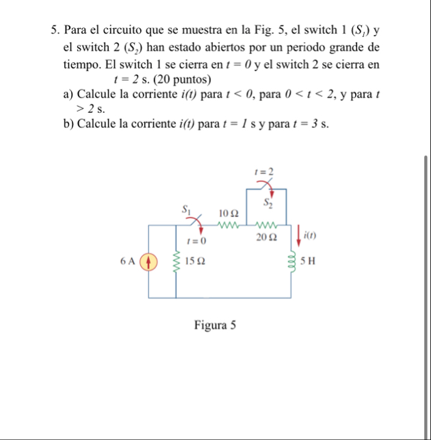 Solved Para el circuito que se muestra en la Fig. 5, ﻿el | Chegg.com