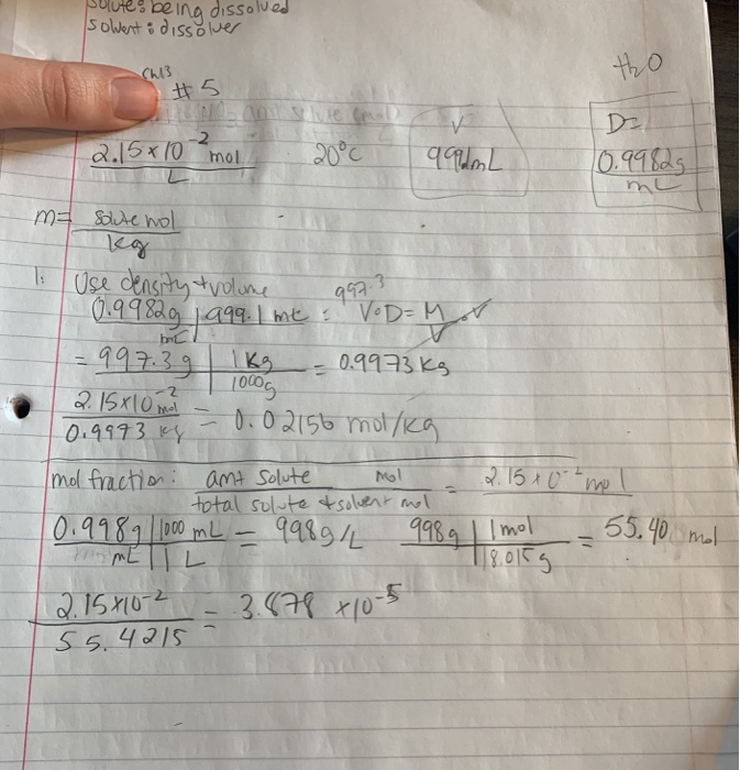 Solved A 2.150×10−2M solution of NaCl in water is at 20.0∘C. | Chegg.com