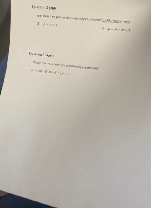 Solved Are these two propositions logically equivalent? | Chegg.com