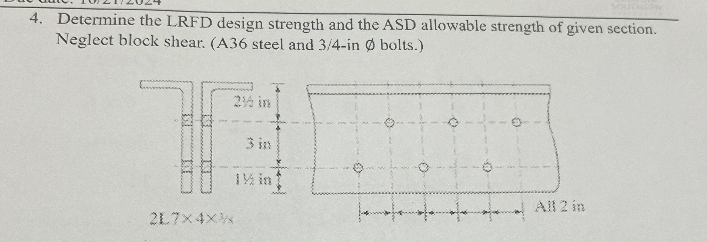 Solved Determine the LRFD design strength and the ASD | Chegg.com