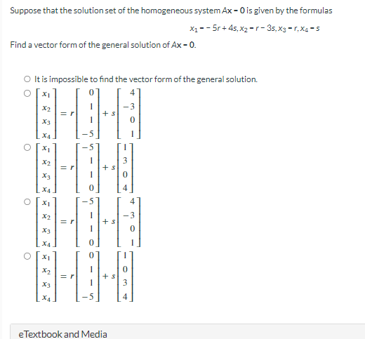 Solved Suppose that the solution set of the homogeneous | Chegg.com