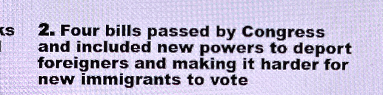 Solved Four bills passed by Congress and included new powers | Chegg.com